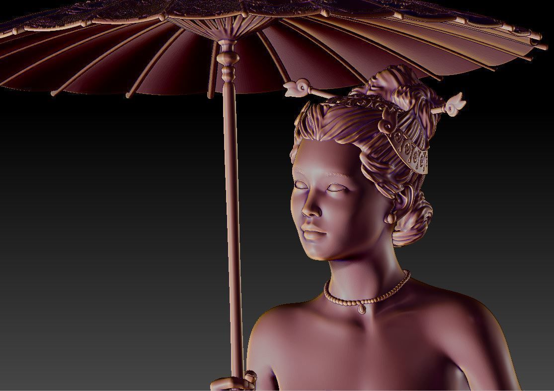 Japanese geisha 3D model 3D printable | CGTrader