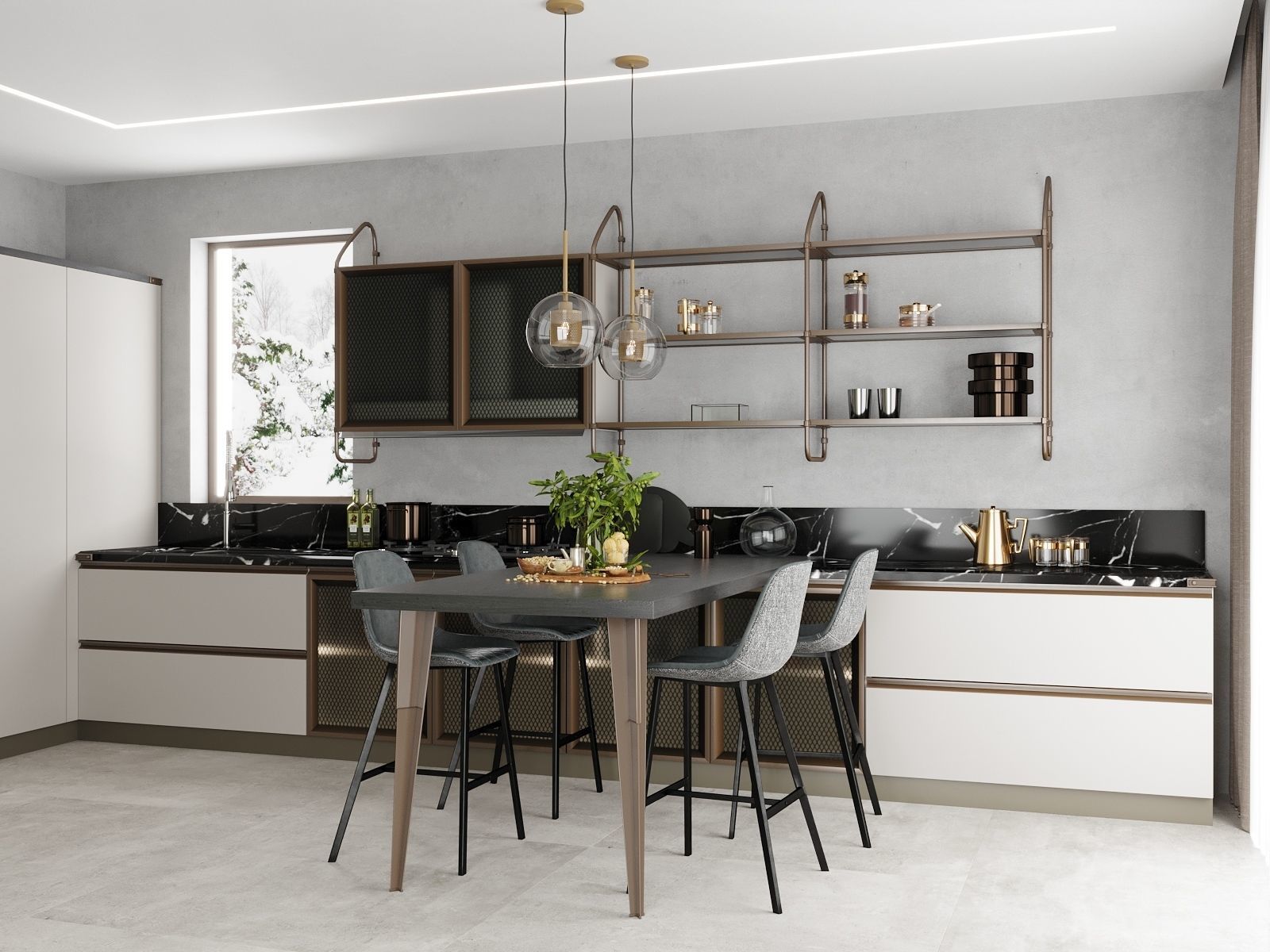 Kitchen furniture Scavolini Diesel 3D model | CGTrader