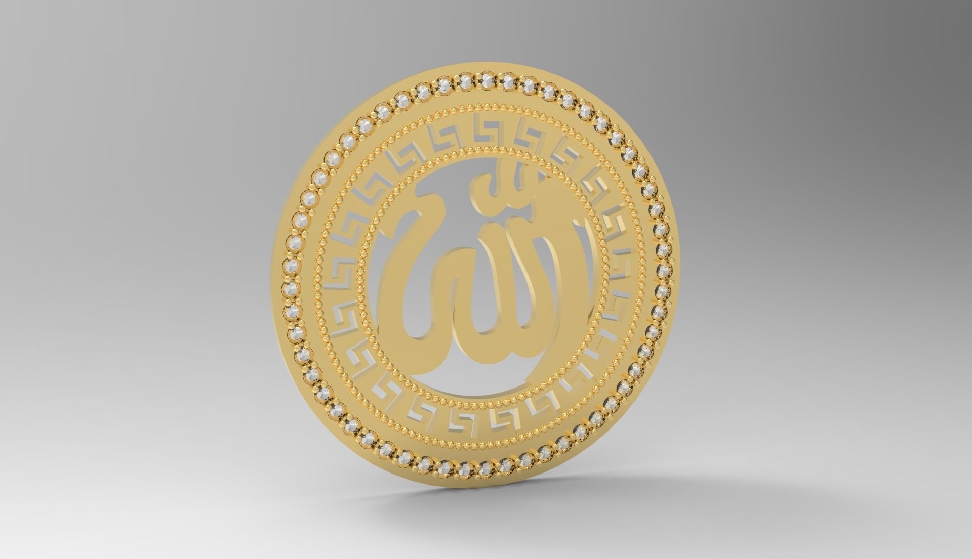 allah pendant necklace god islamic 3D model 3D printable | CGTrader