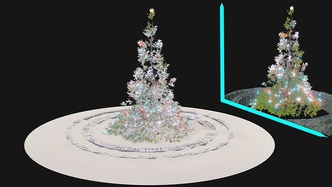 Christmas tree with snow and without snow 3D model | CGTrader