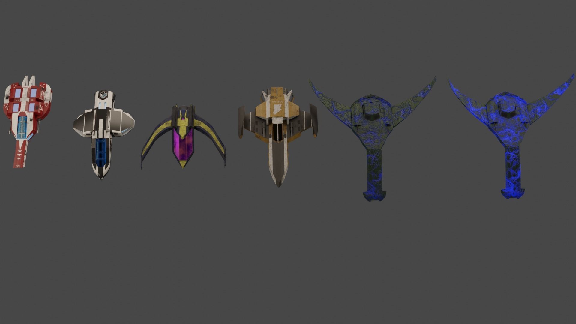 3D model Low Poly Fighter Space Ship VR / AR / low-poly | CGTrader