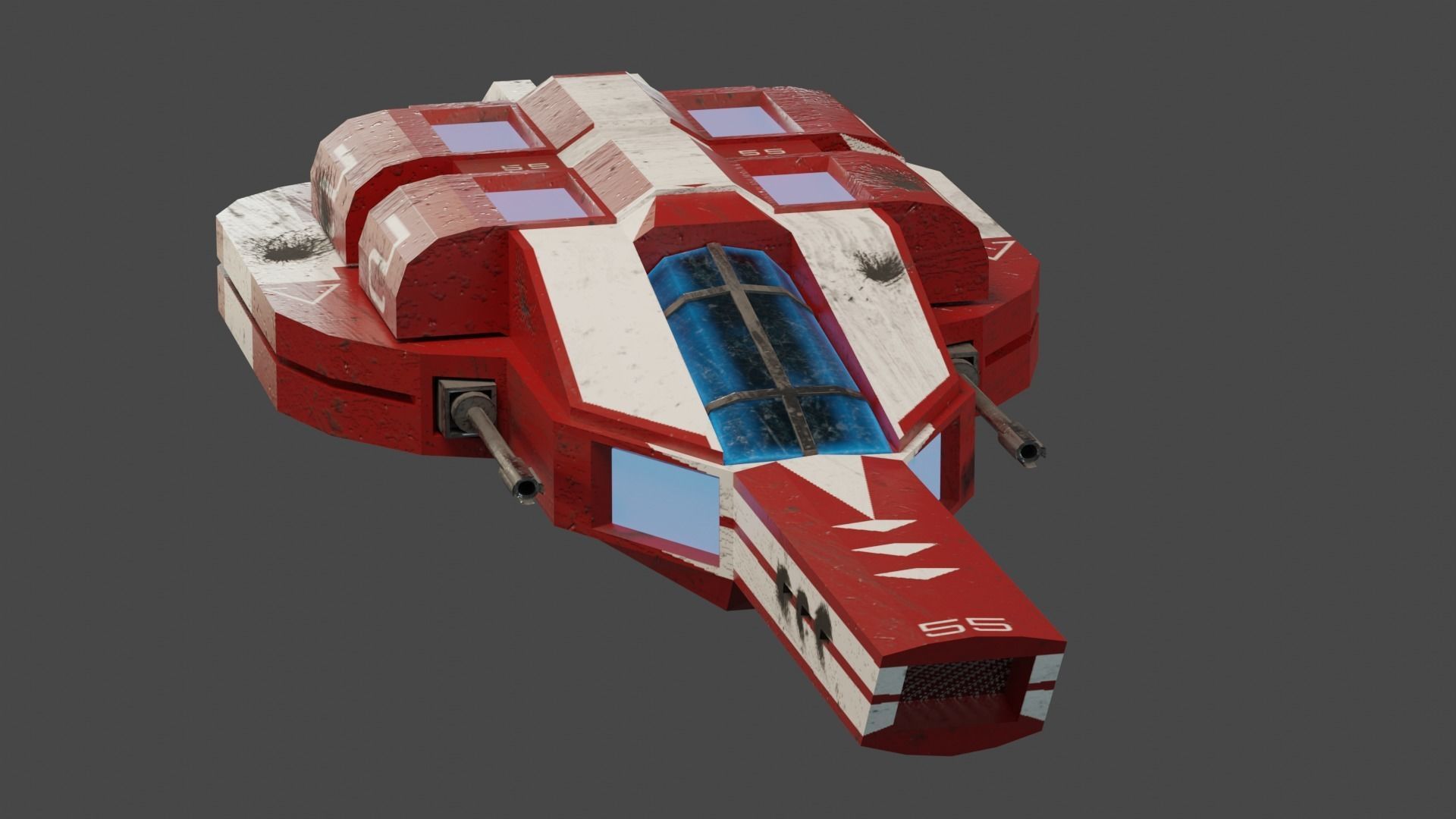 3D model Low Poly Fighter Space Ship VR / AR / low-poly | CGTrader