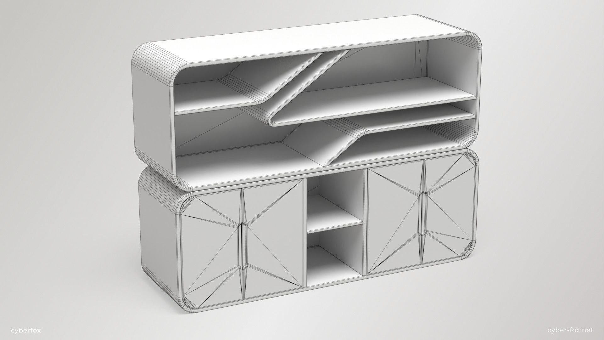 3D model Shelves and Cabinets Furniture Set VR / AR / low-poly | CGTrader