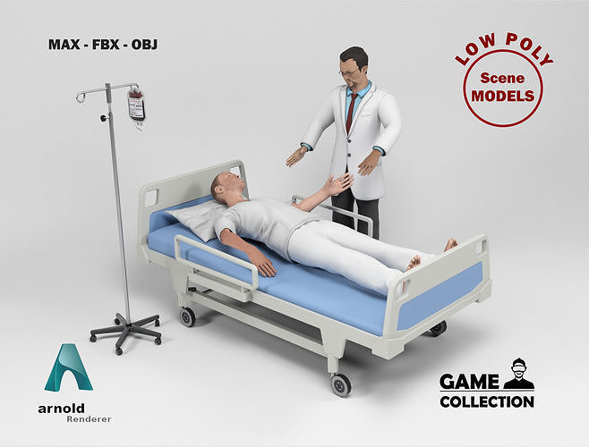 3D model Doctor and Patient Scene 1 VR / AR / low-poly | CGTrader