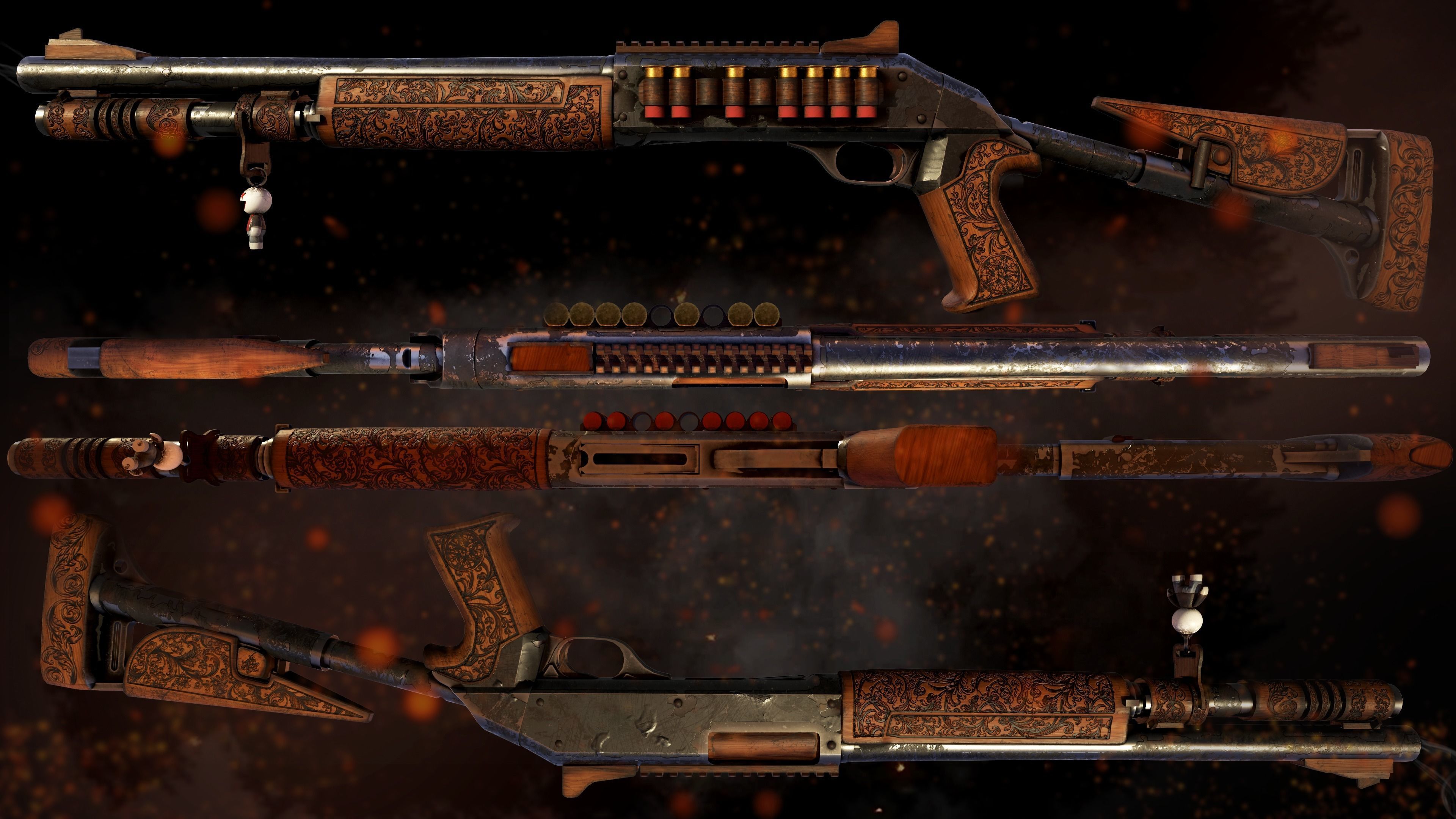 3D model Custom Benelli M4 Tactical Shotgun VR / AR / low-poly | CGTrader