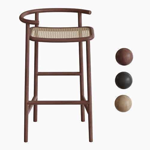 SINGLE CURVE BARSTOOL Wiener GTV Design Nendo 3D model | CGTrader