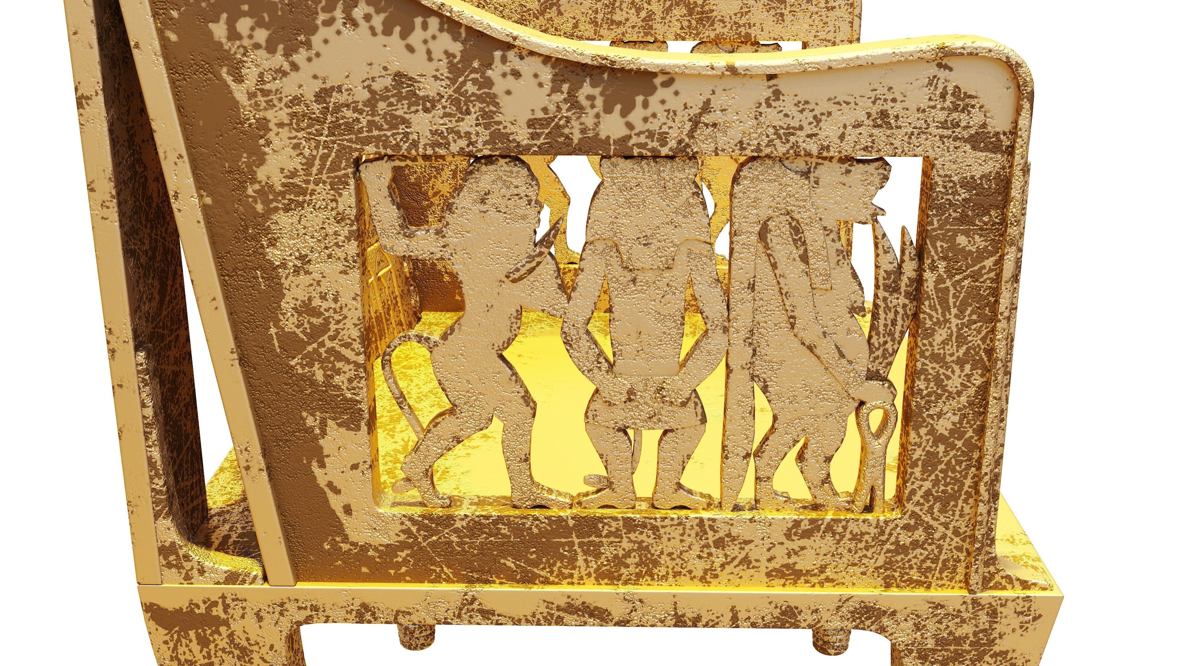 Egyptian Furniture - Yuya and Thuya Tomb Chair B 3D model | CGTrader