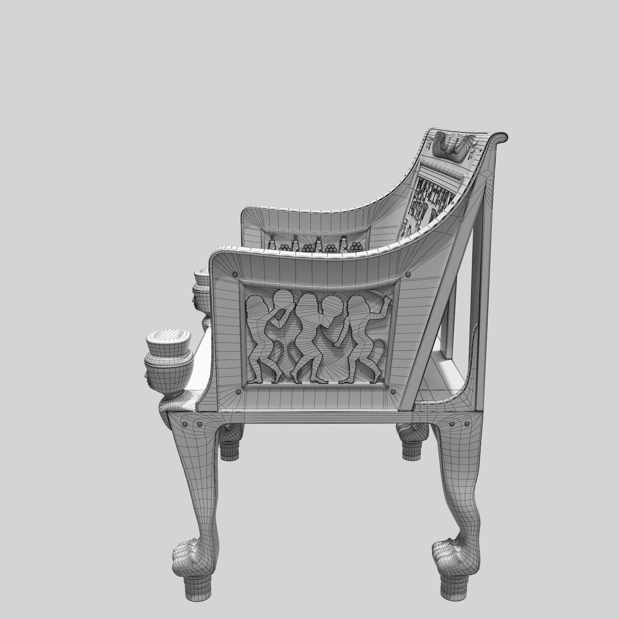 Egyptian Furniture Kit - Sitamuns Throne 3D model | CGTrader
