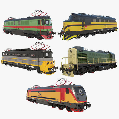 Locomotives pack 3D model | CGTrader