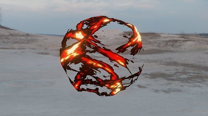 fire ball anime 3d 3D model | CGTrader