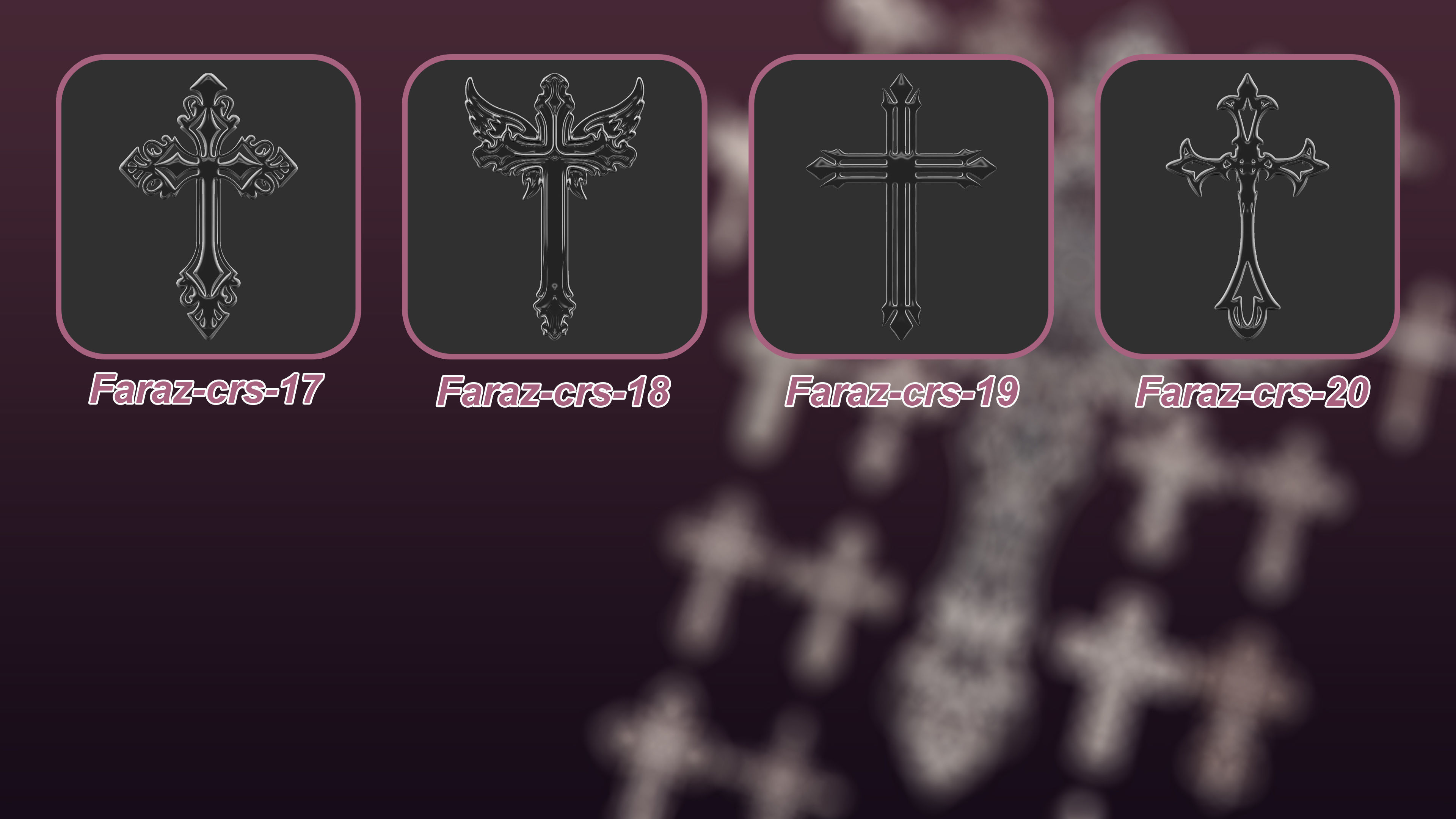 20 Christian cross 3D Model alpha and brush 3D model | CGTrader