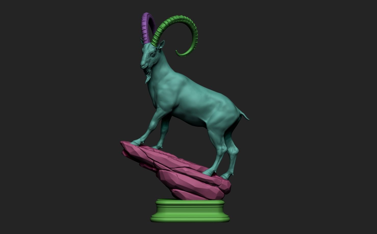 Ibex Statue 3D model 3D printable | CGTrader