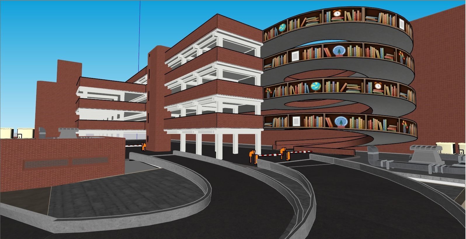 Library parking lot 3D model | CGTrader