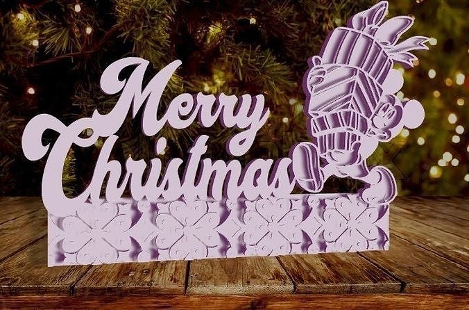 Merry Christmas Mickey with presents 3D model 3D printable | CGTrader