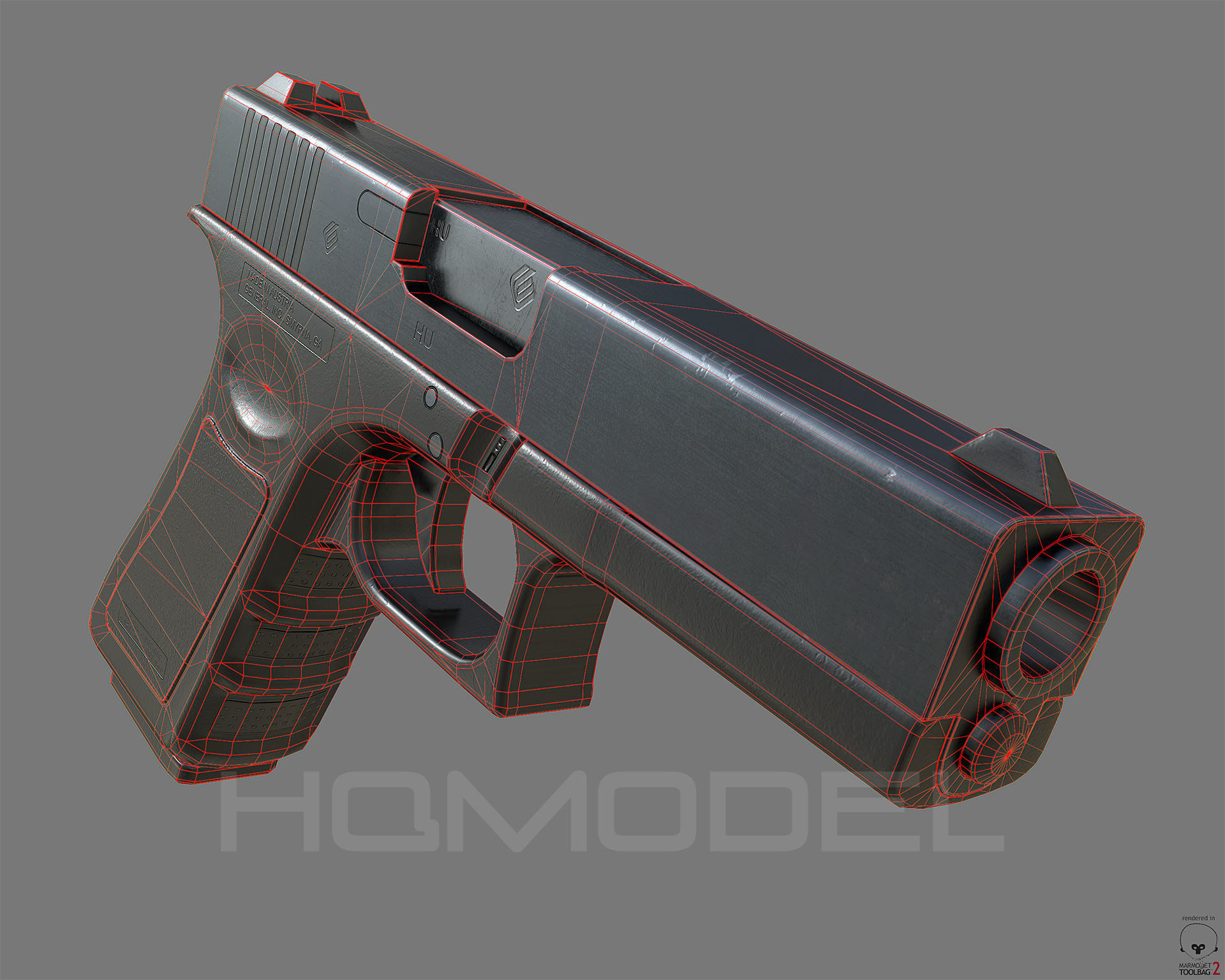 3D model Generic Handgun 9mm Pistol PBR VR / AR / low-poly | CGTrader