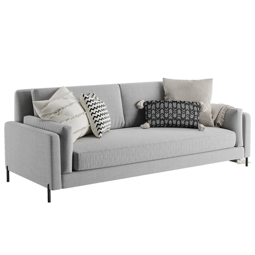 Sunpan Lonsdale Sofa Broderick Charcoal 3D model | CGTrader