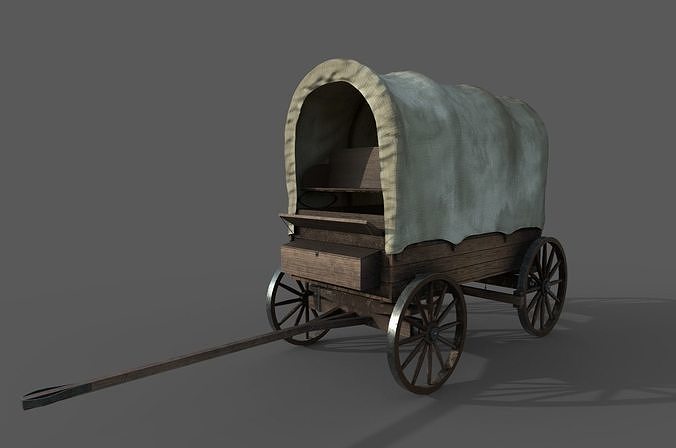 3D model Old Covered Wagon VR / AR / low-poly | CGTrader