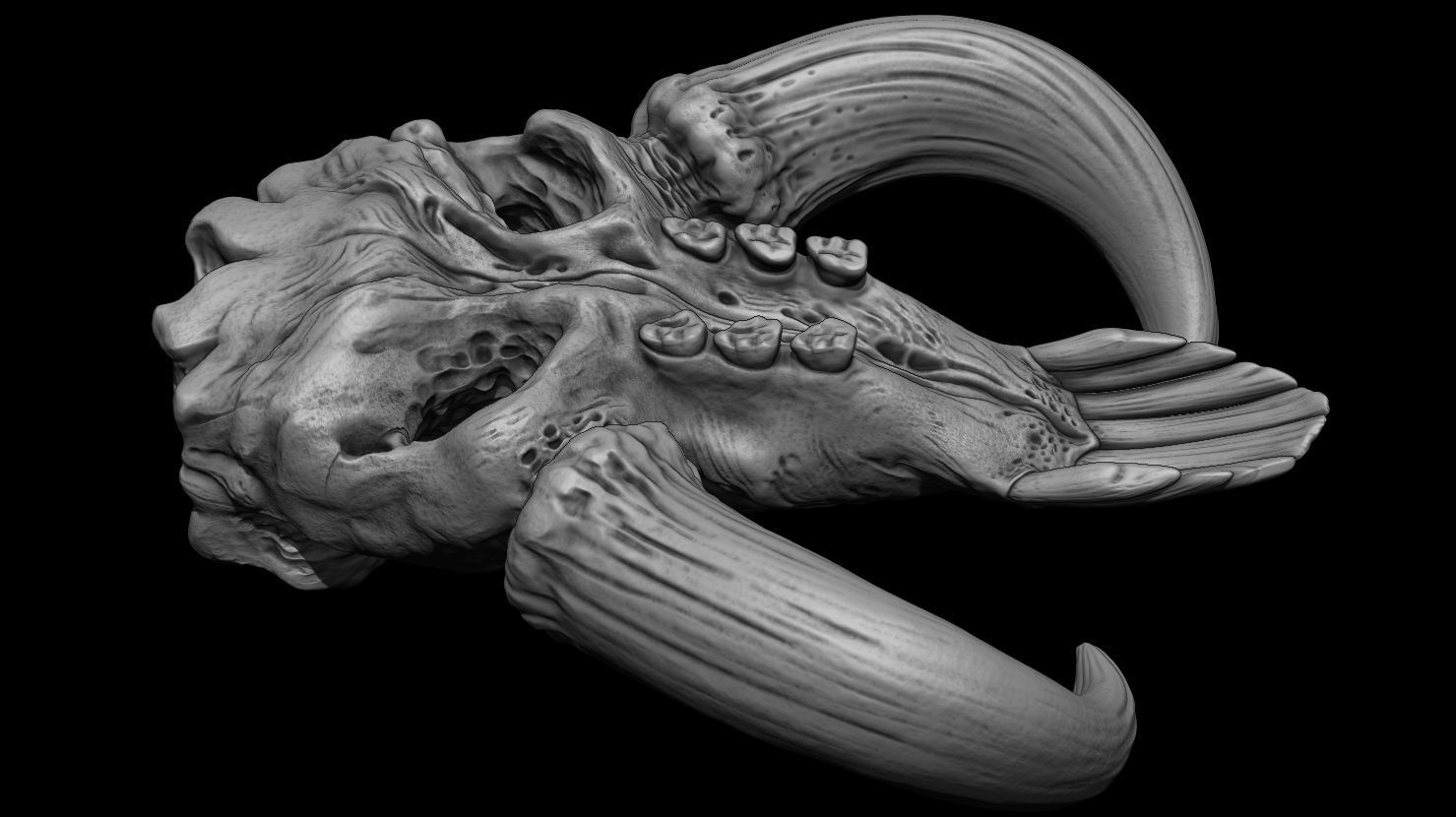 3D PRINTABLE MYTHOSAUR SKULL AND SORGAN FROG THE MANDALORIAN 3D model ...