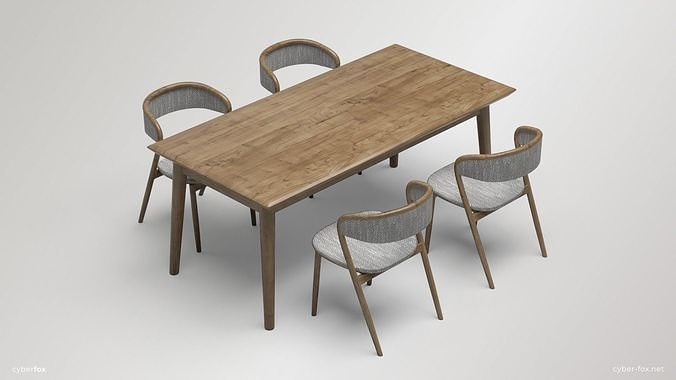 3D model Dining Table Set VR / AR / low-poly | CGTrader