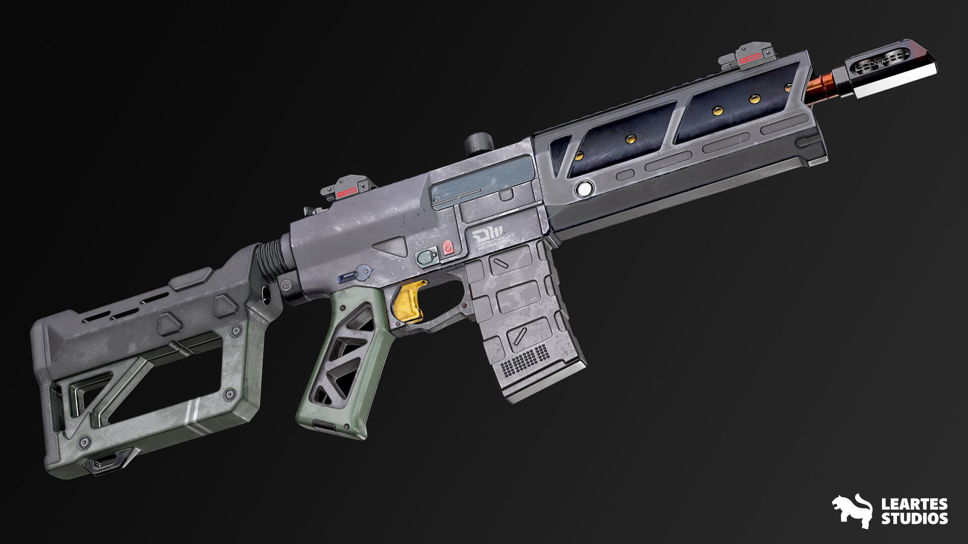 3D model Cyberpunk Assault Rifles VR / AR / low-poly | CGTrader