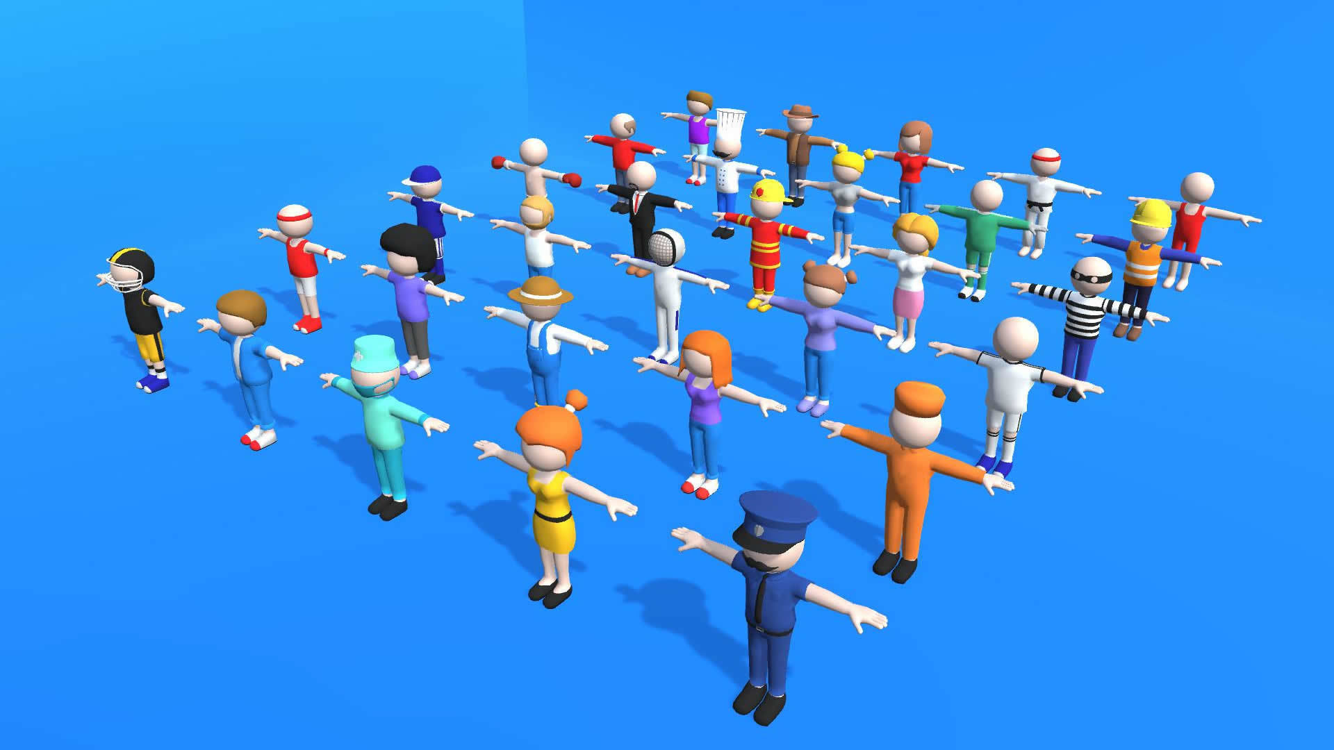 3D model Lowpoly Stickman Characters HyperCasual Jobs - Sports-Boy ...