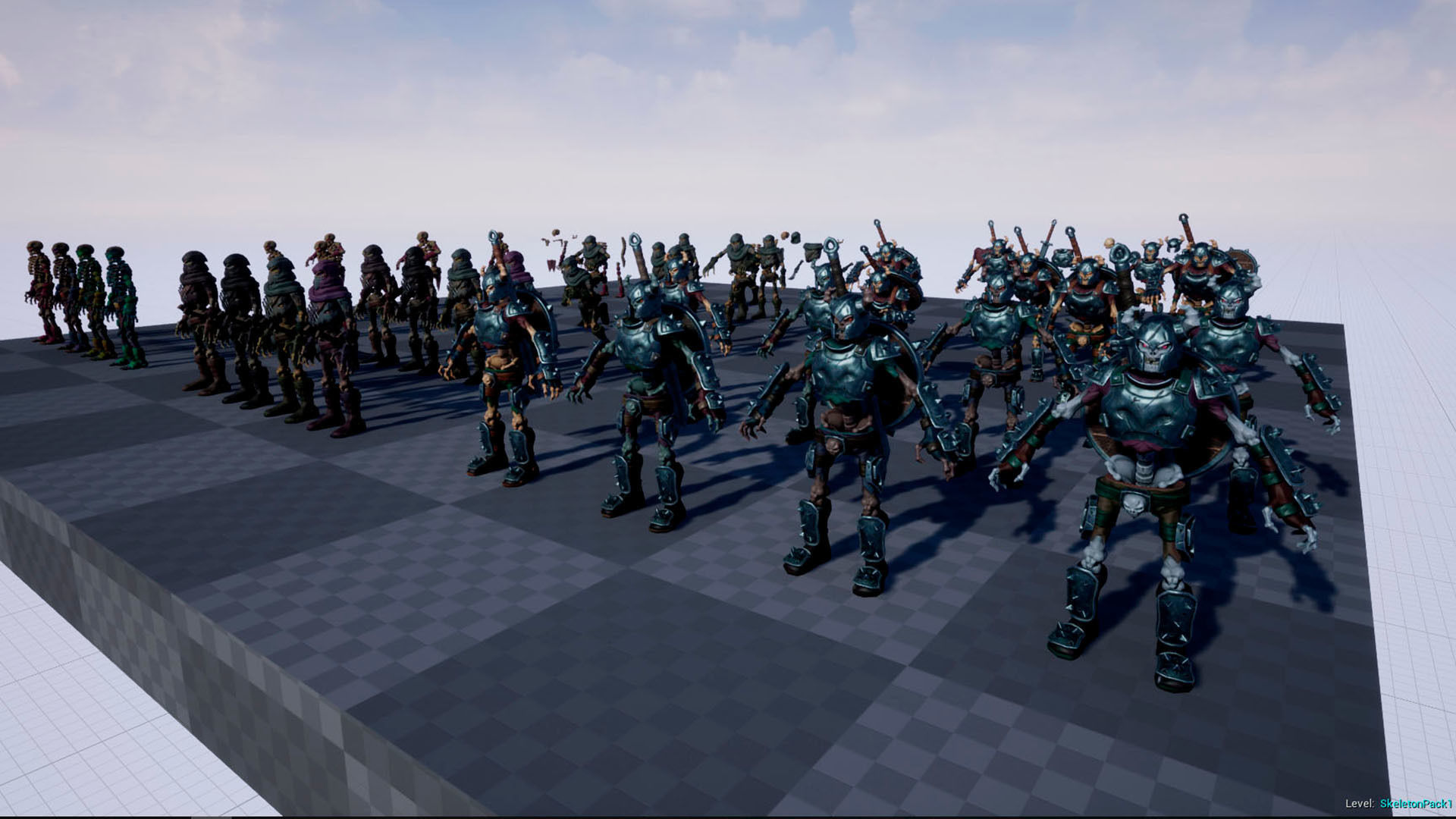 3D model Low-poly game ready models of the characters SkeletonsPack1 VR ...