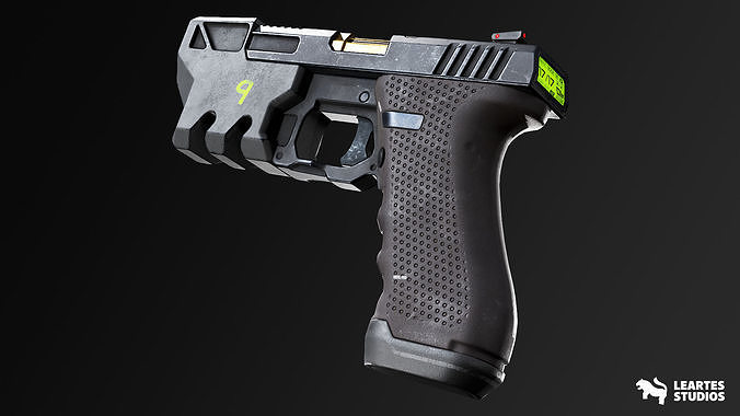 3D model Cyberpunk Handguns VR / AR / low-poly | CGTrader