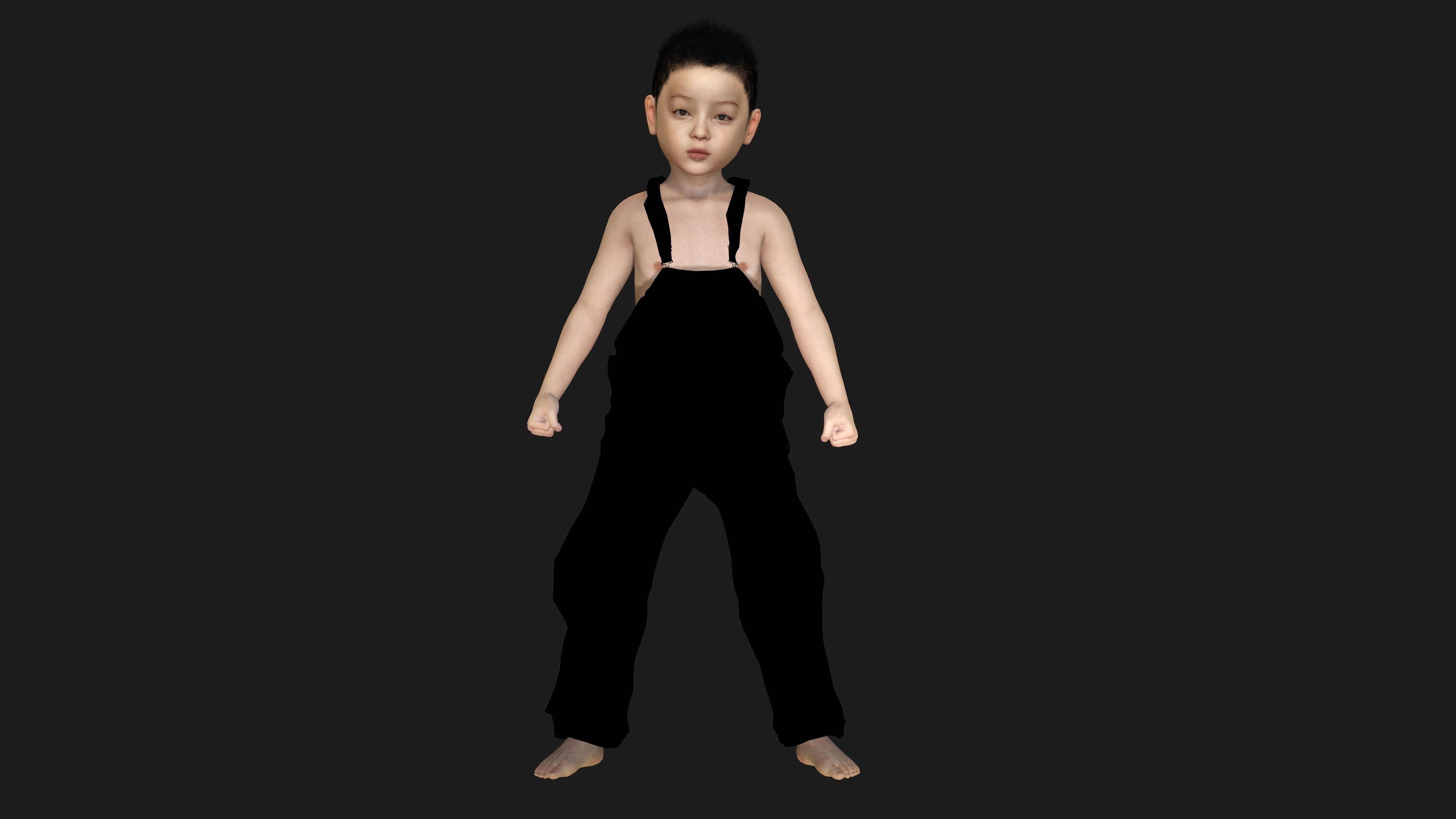 3D model AAA 3D REALISTIC ASIAN LITTLE BOY - HUMAN RIGGED CHARACTER VR ...
