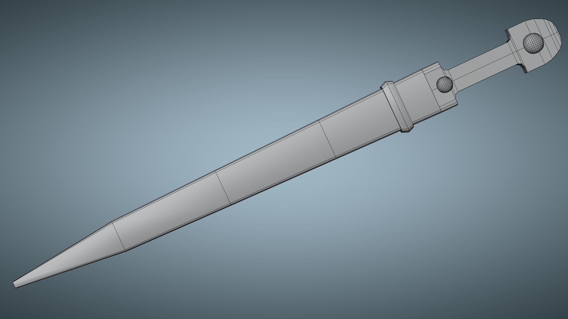 3D model Unique Caucasian dagger Qama or Cossack dagger VR / AR / low ...