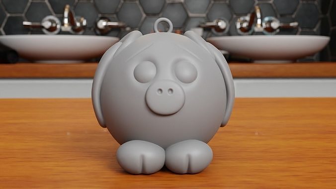 Piggy keychain 3D model 3D printable | CGTrader
