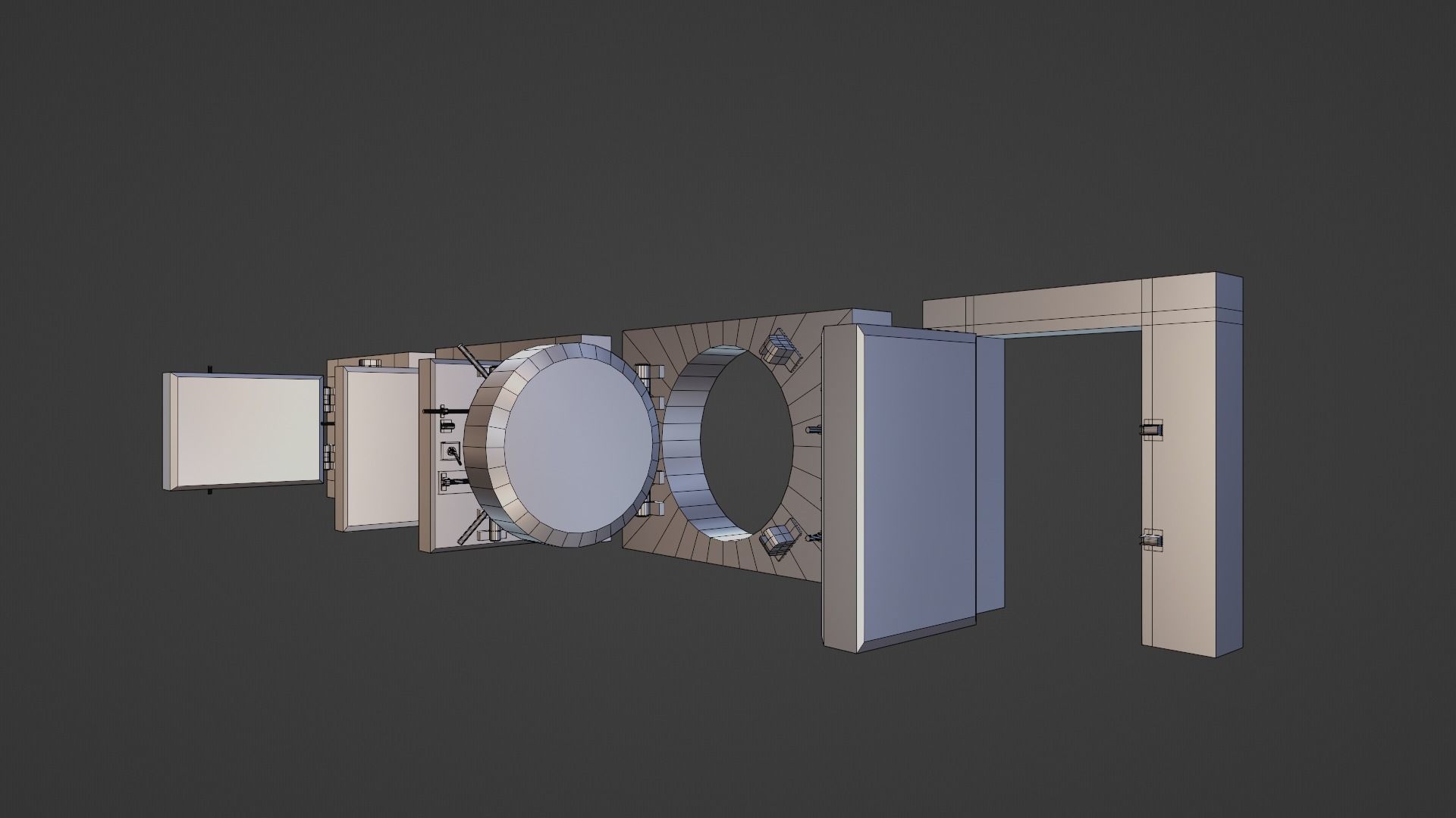 3D model Reinforced Vault Door Set VR / AR / low-poly | CGTrader