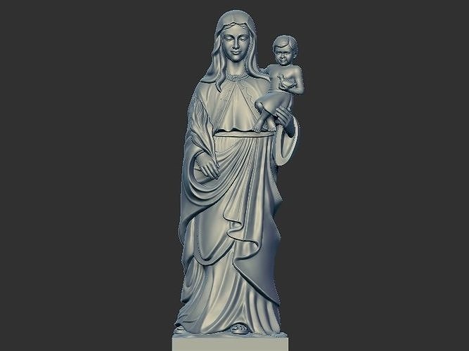 Mary with Chilld Jesus 3D model 3D printable | CGTrader