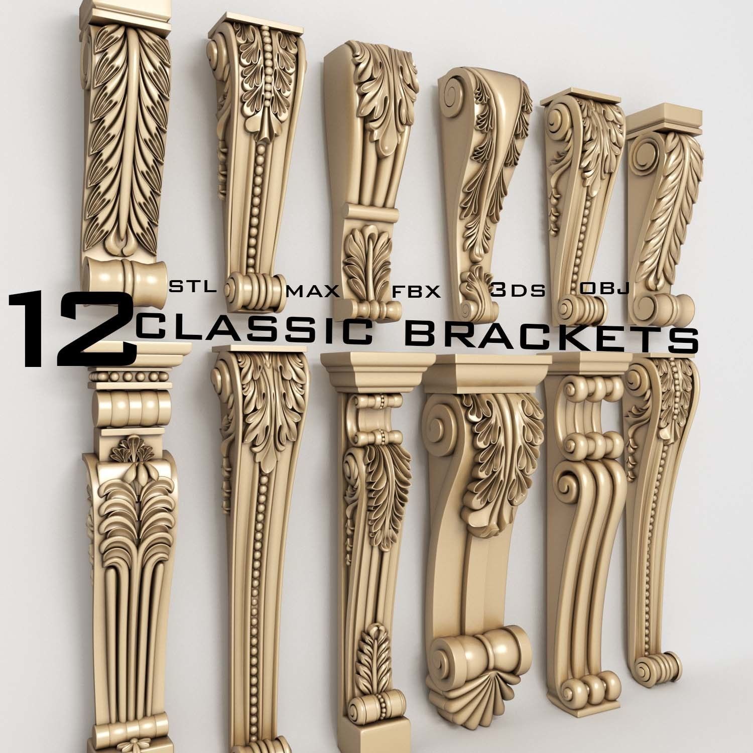 bracket classic brackets 3D model | CGTrader