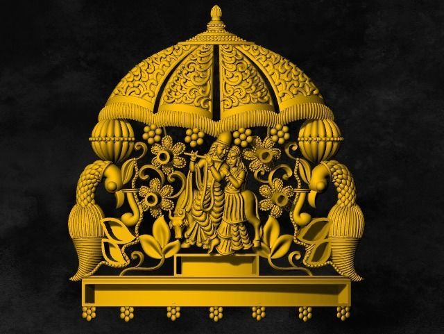 radha krishna locket 3D model 3D printable | CGTrader