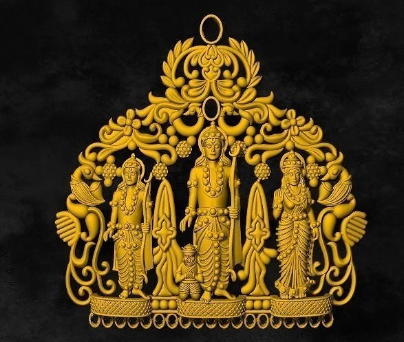 ram pariwar locket 3D model 3D printable | CGTrader