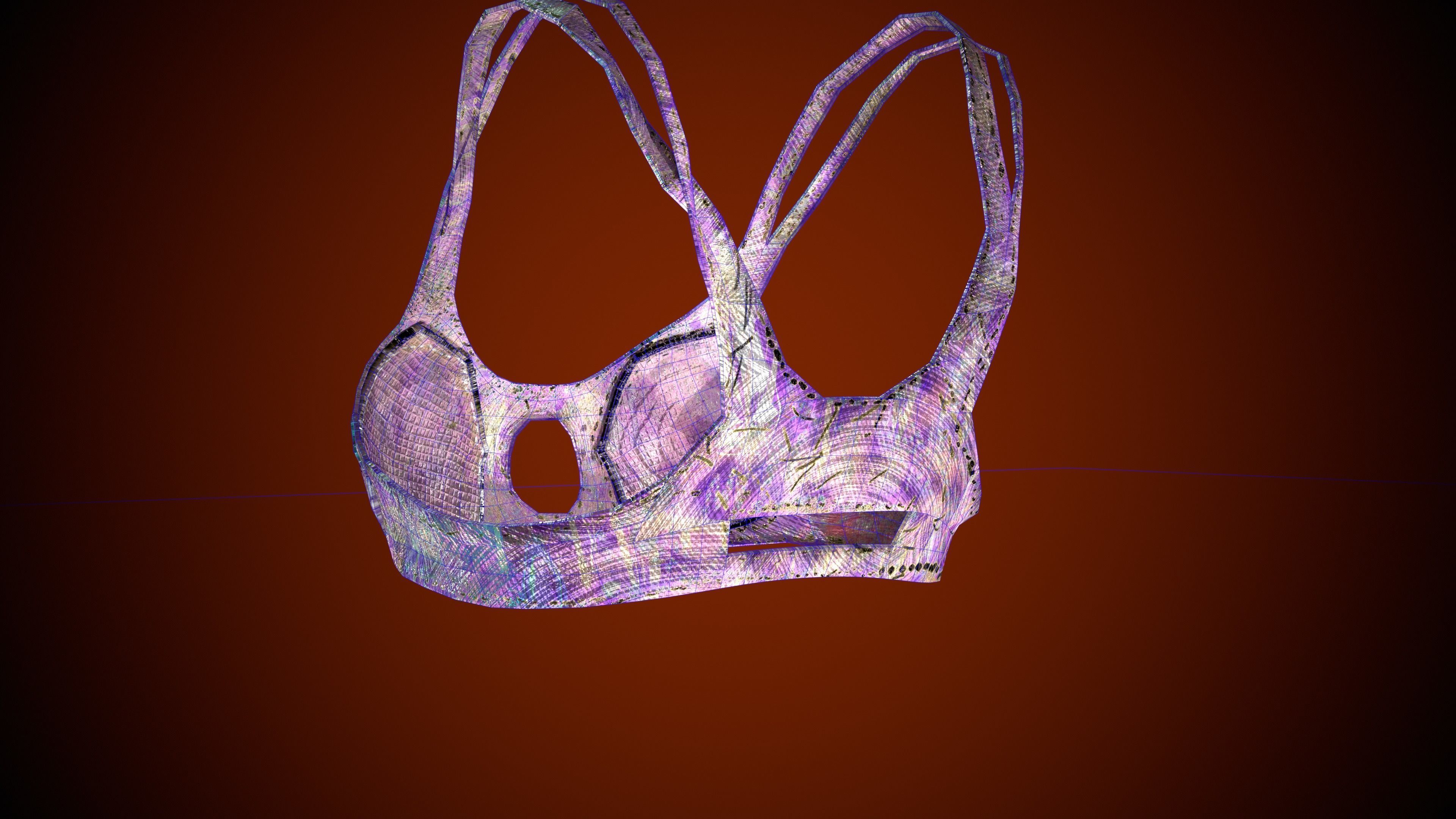 3D model Party Bra Psychedelic Rave CyberPunk Hippy Street VR / AR ...