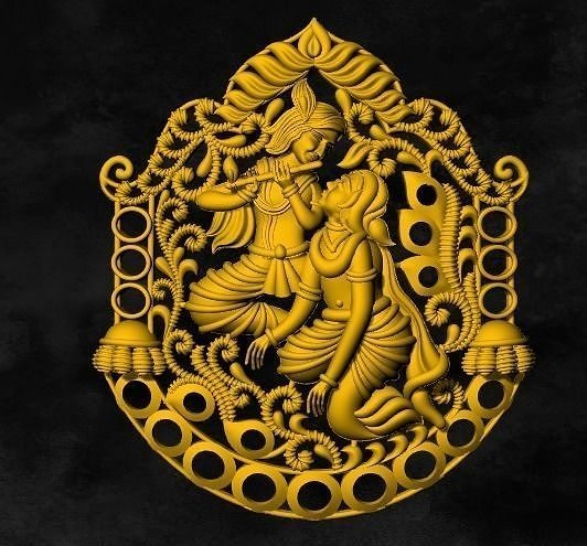 radha krishna locket 3D model 3D printable | CGTrader