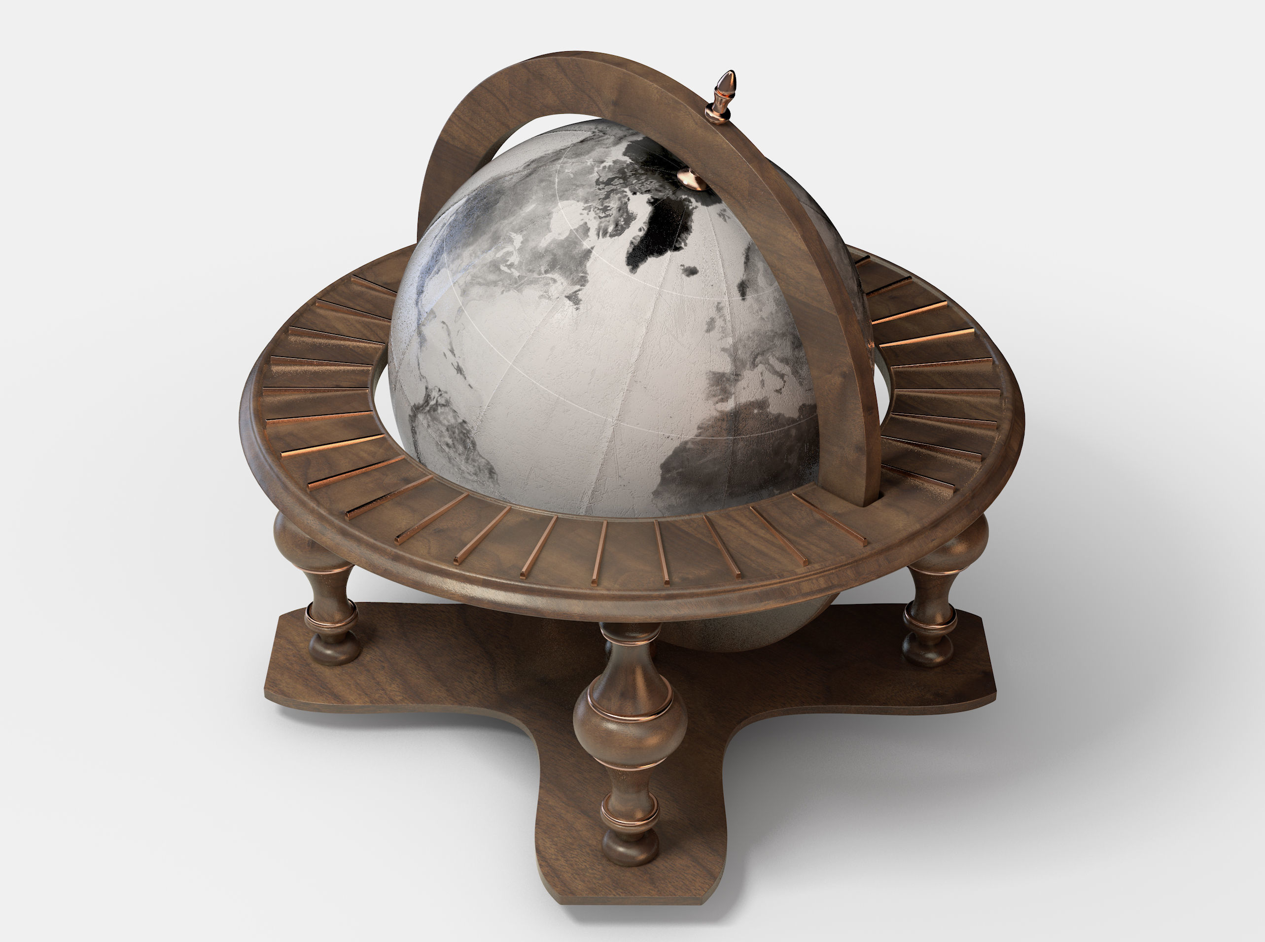 Antique World Globe Model 3D model | CGTrader