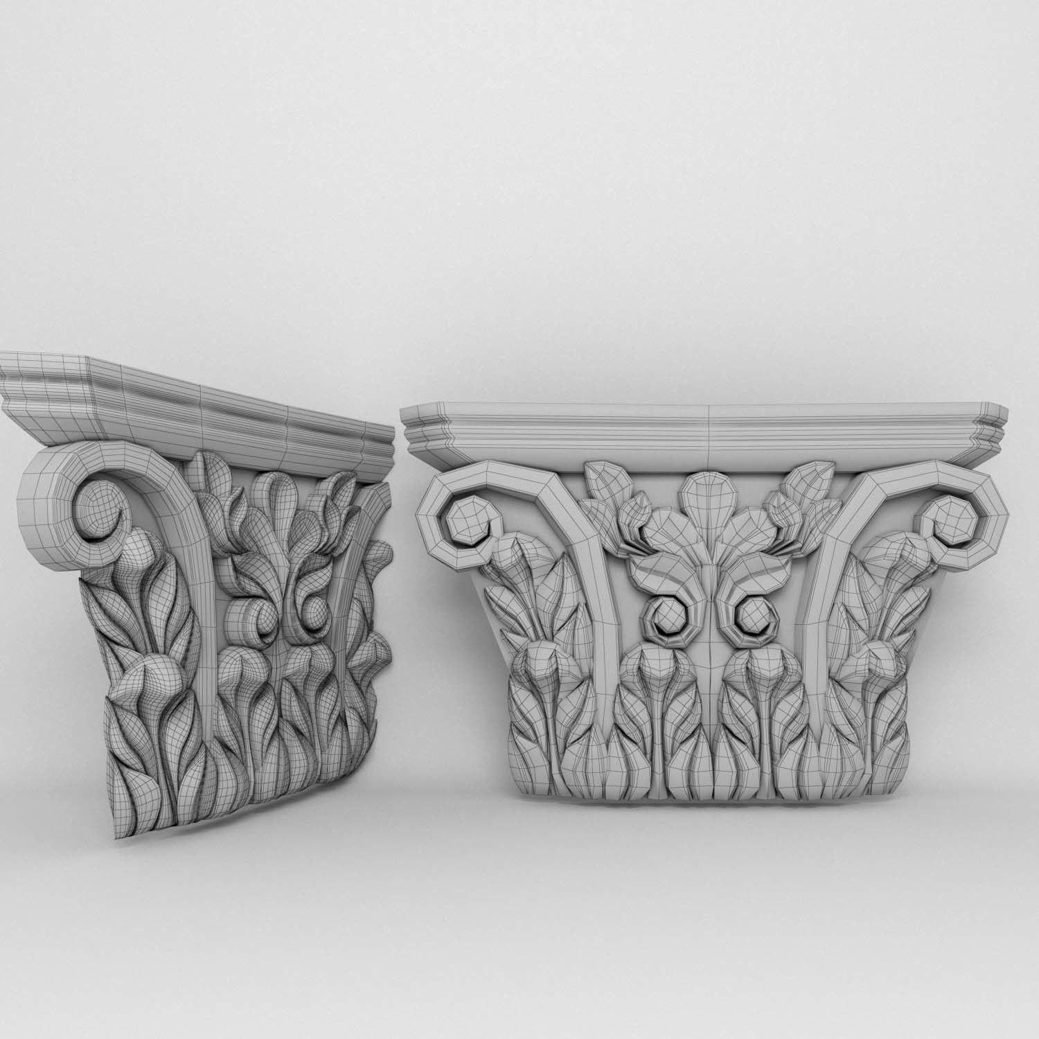 column-bracket ornate gold vase 3D model | CGTrader
