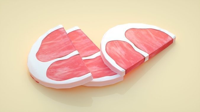cartoon beef raw beef sirloin 3D model | CGTrader