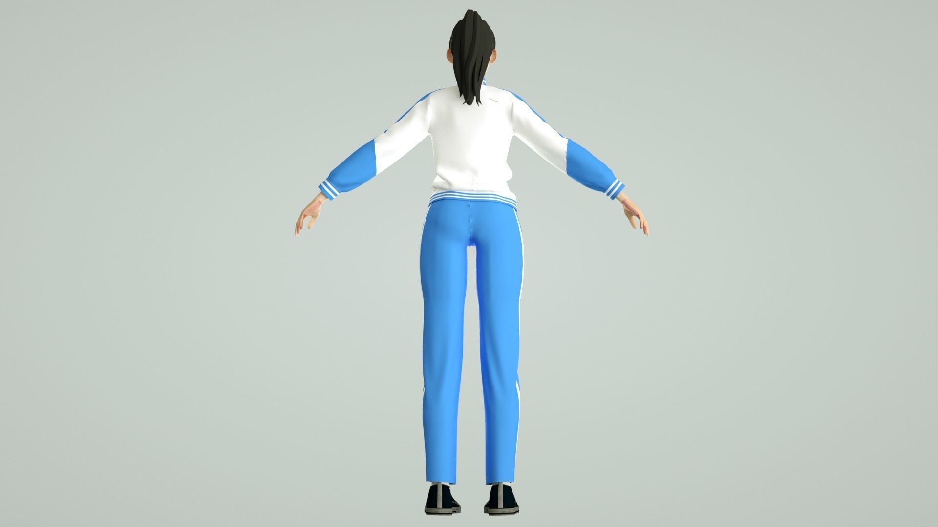 Chinese middle school student cartoon female student 3D model | CGTrader