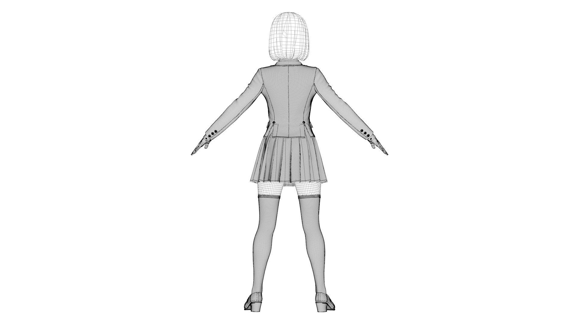 jk girl high school girl cool girl 3D model | CGTrader