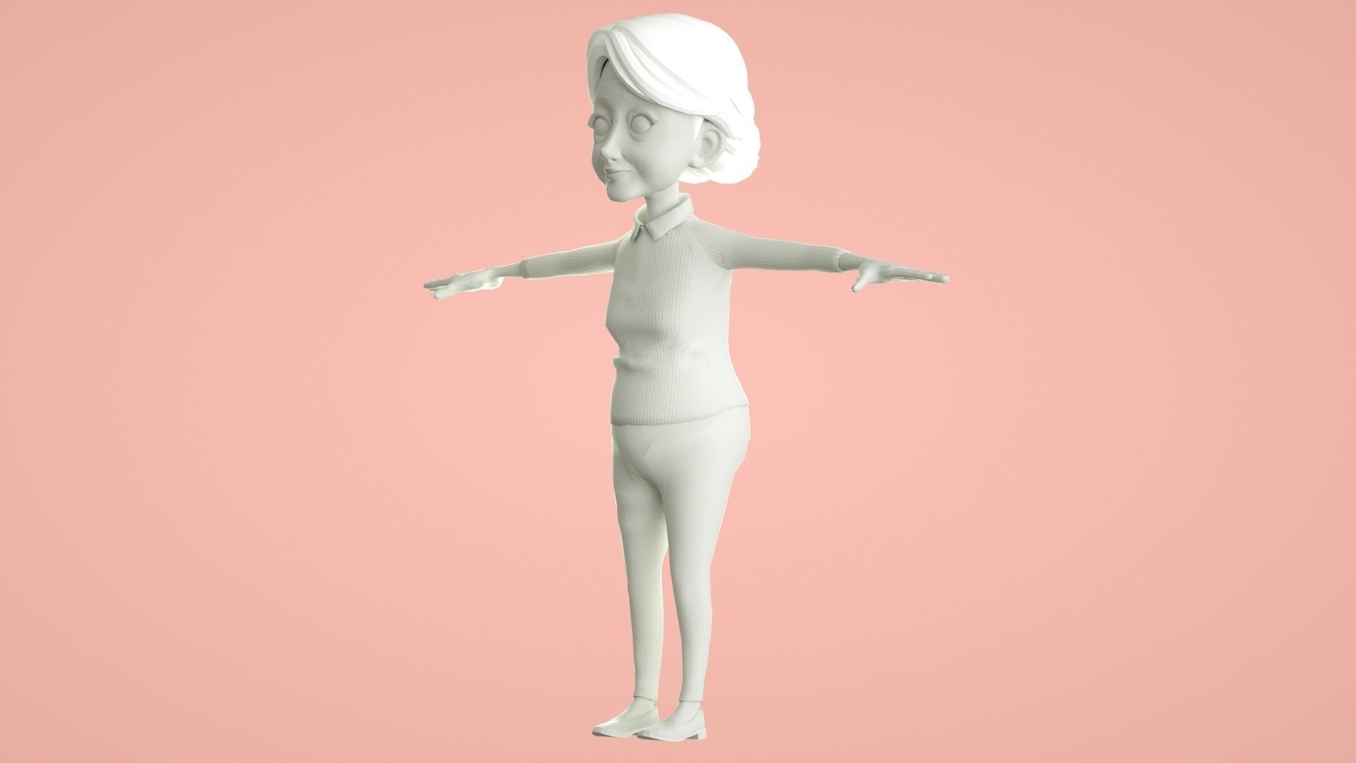cartoon old lady old granny aunt aunt old man mother grandma 3D model ...