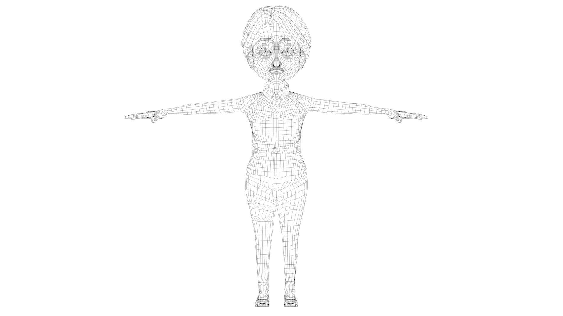 cartoon old lady old granny aunt aunt old man mother grandma 3D model ...