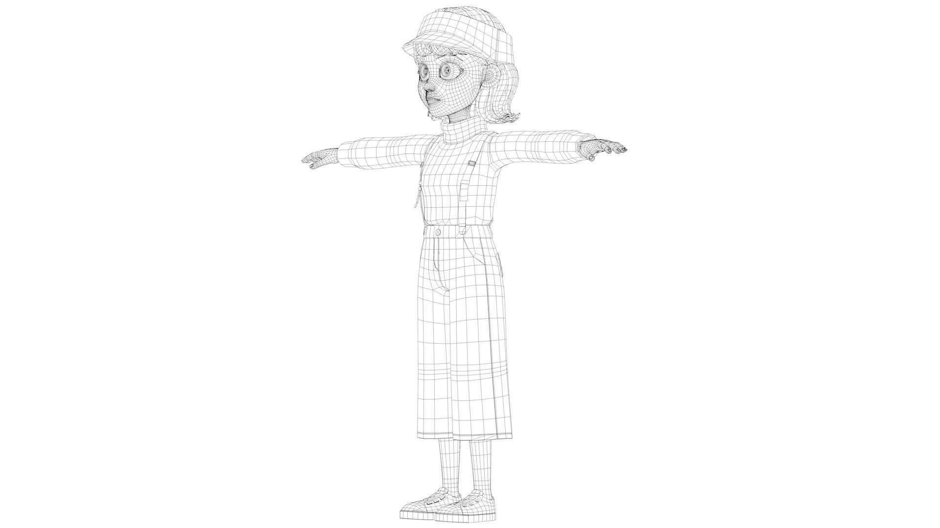 cartoon girl little girl little girl student 3D model | CGTrader