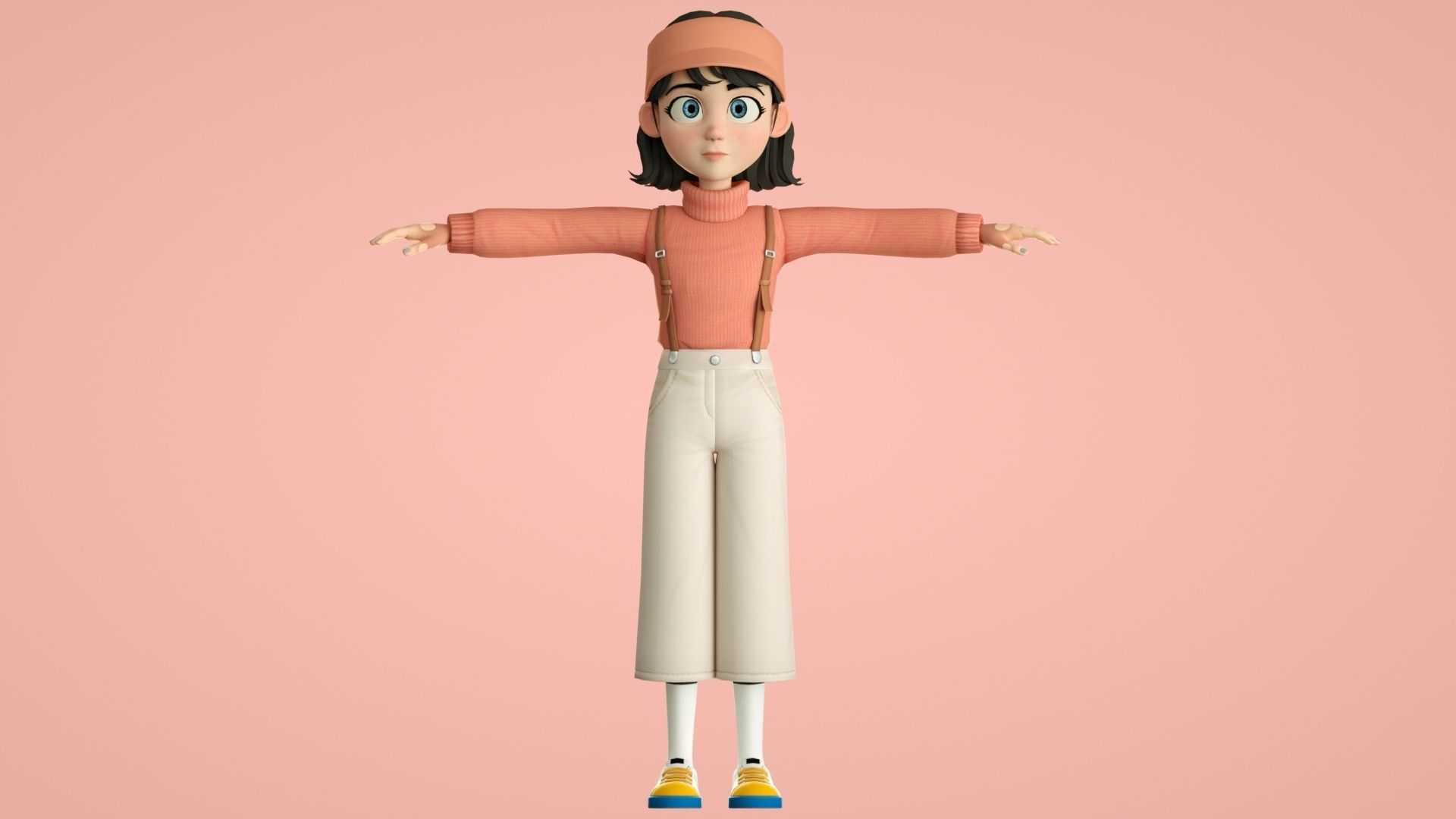 cartoon girl little girl little girl student 3D model | CGTrader