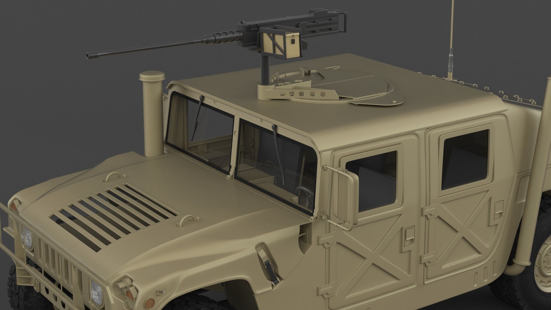Humvee military vehicle with gun on top 3D model | CGTrader
