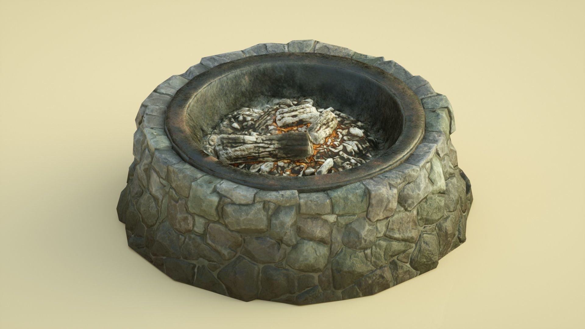 firewood pile ashes firewood burning 3D model | CGTrader