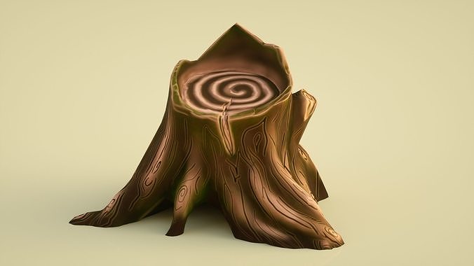 stump tree root wood tree carving tree decoration 3D model | CGTrader