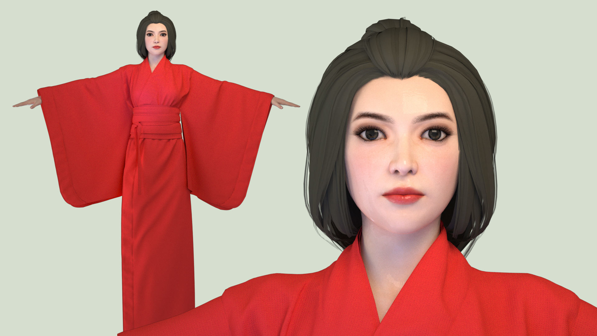 Cartoon Hanfu women Hanfu chest-length skirts 3D model | CGTrader